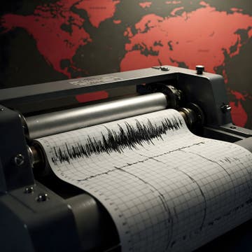 Seismograph Tracing Earthquake Activity on a Scrolling Chart with a ...