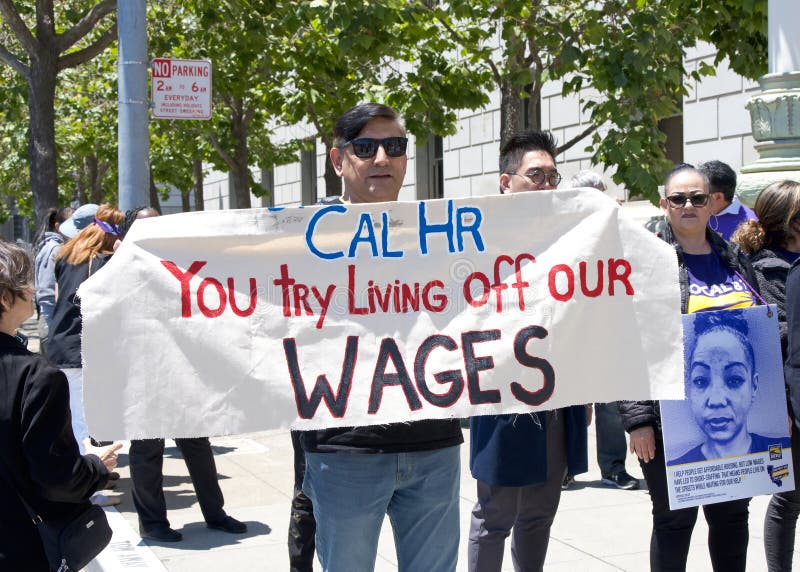 SEIU Local 1000 Union Workers Protesting Outside the State Building in ...