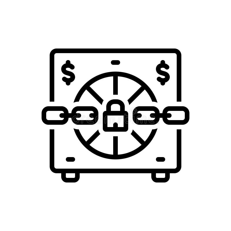 Black Line Icon for Seize, Locker and Grab Stock Illustration ...