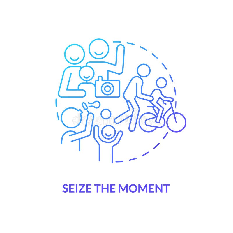 Seize Moment Blue Gradient Concept Icon Stock Vector - Illustration of icon, linear: 267588083