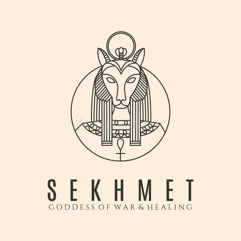 Sekhmet Egypt Line Art Logo Vector Symbol Illustration Design Stock ...