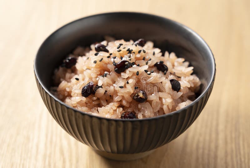 Sekihan is Steamed Glutinous Rice with Boiled Red Beans Stock Image ...