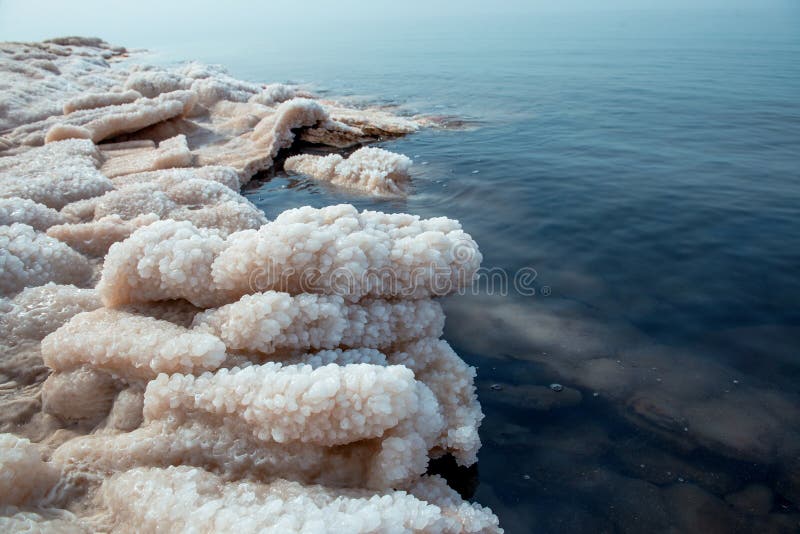 Sel à La Plage De Mer Morte Jordan Photo stock - Image du horizontal ...