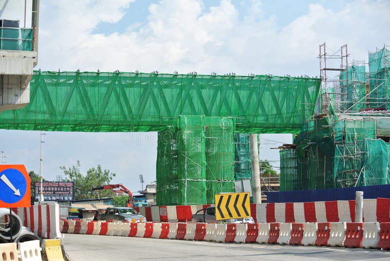 Link Bridge for Pedestrians is Being Installed at the Construction Site ...
