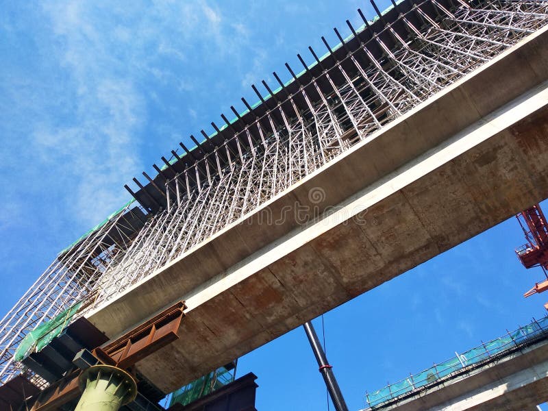 An Elevated Road is Under Construction. Reinforced Concrete is Used for the Structure Editorial ...