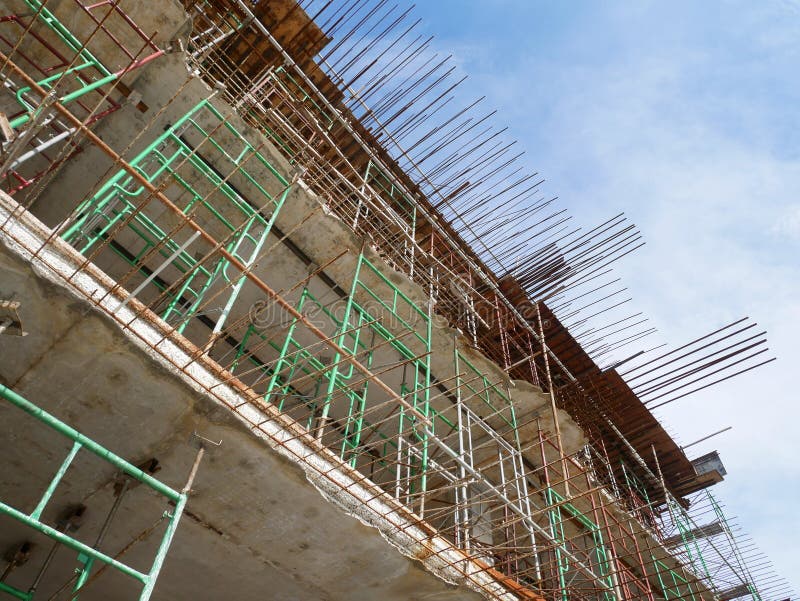 Scaffolding is Installed As Temporary Support for Concrete Formwork at ...