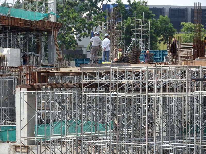 Scaffolding is Installed As Temporary Support for Concrete Formwork at ...
