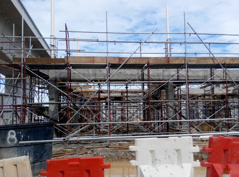 Scaffolding is Installed As Temporary Support for Concrete Formwork at ...
