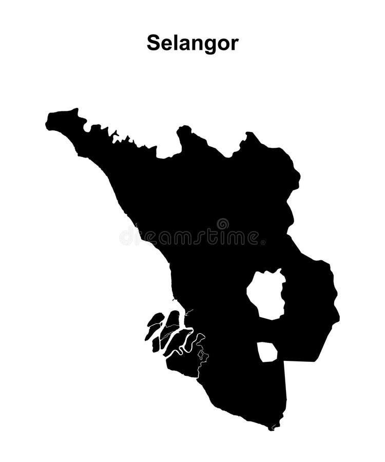 Selangor outline map stock illustration. Illustration of detailed ...