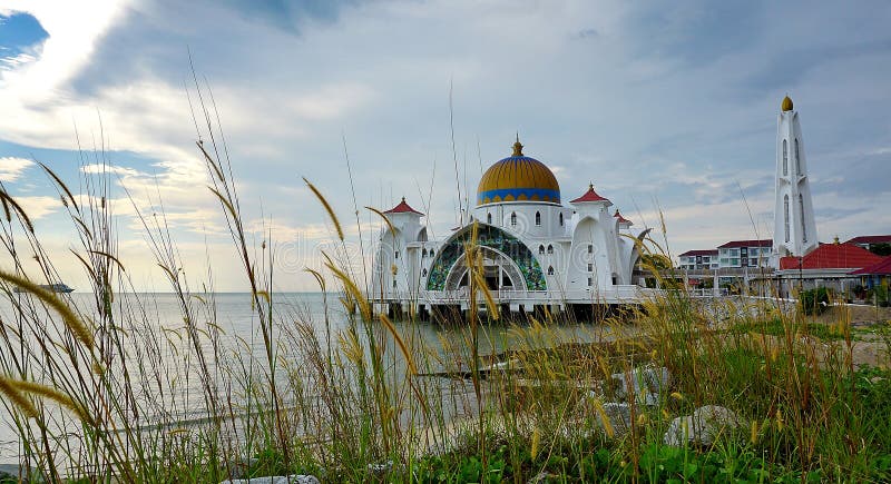 Selat Melaka (Strait Malacca) Mosque, Malacca, Malaysia Stock Image ...