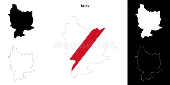 Selby outline map stock vector. Illustration of vector - 334905168