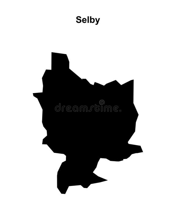 Selby outline map stock vector. Illustration of empty - 371646386