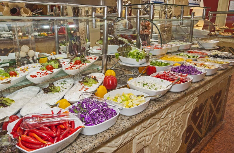 Selction of Salads at a Restaurant Buffet Stock Photo - Image of buffet ...