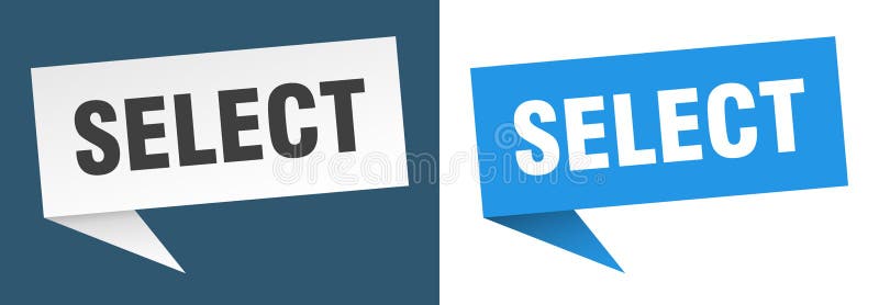 Select Banner. Select Speech Bubble Label Set Stock Vector ...