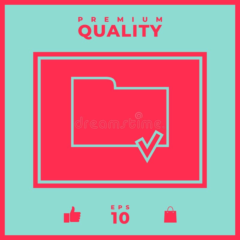 Select Document Sign - Folder Icon with a Check Mark Stock Vector ...