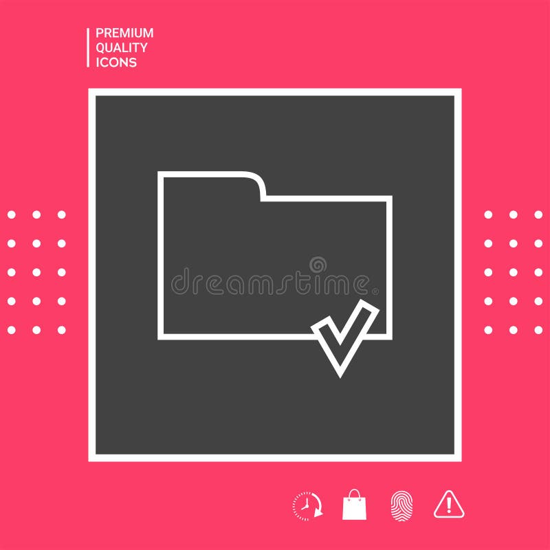 Select Document Sign - Folder Icon with a Check Mark Stock Vector ...