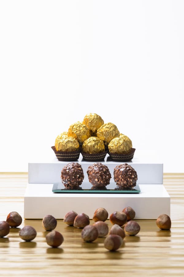 Select Focus of Beautifully Wrapped and Unwrapped Chocolate and ...