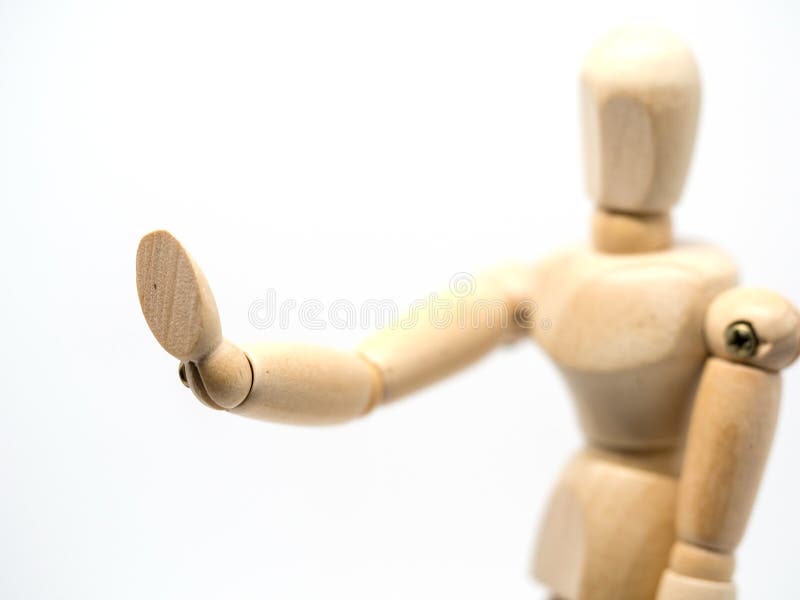 Select Focus of Hand Wooden Puppet. the Wooden Puppet on the White ...