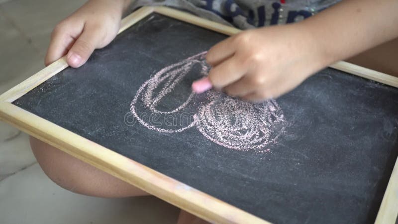 Select Focus Kid Hand Draw and Coloring Love Shape Stock Video - Video ...
