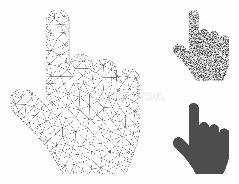 Select Gesture Vector Mesh Network Model and Triangle Mosaic Icon Stock ...