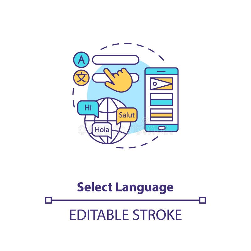 Select Language Concept Icon Stock Vector - Illustration of graphic ...
