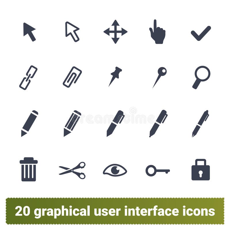 Select, Modify, Graphic Designer Tools Icons Set Stock Vector ...