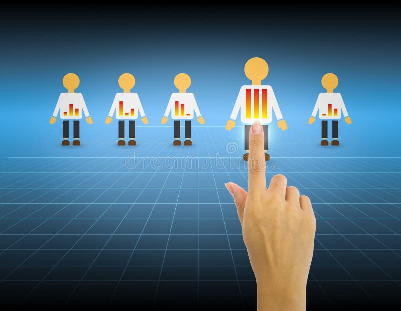 Hand Find Select Person in Line of People Stock Vector - Illustration ...