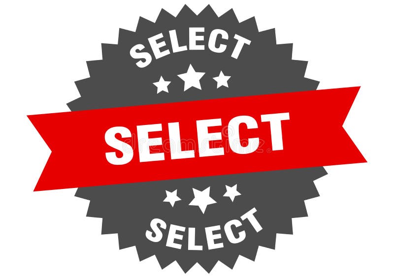 Select Sign. Select Round Isolated Ribbon Label Stock Vector ...