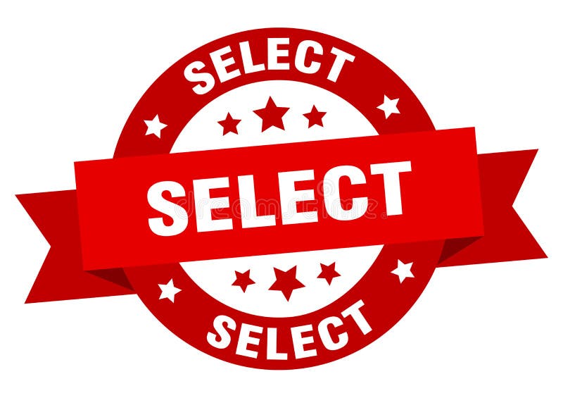 Select Round Ribbon Isolated Label. Select Sign Stock Vector ...