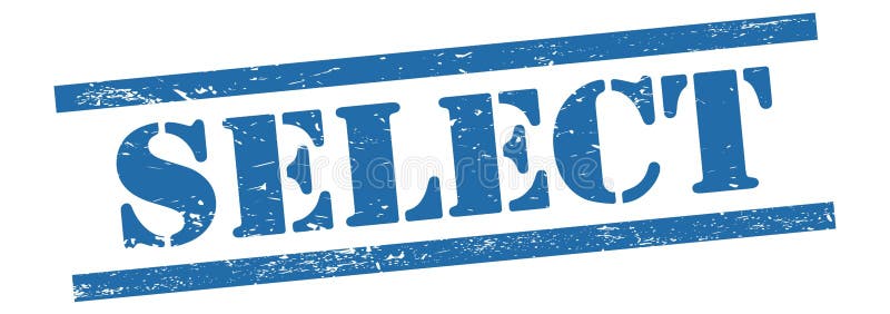 SELECT Text on Blue Grungy Lines Stamp Stock Illustration ...