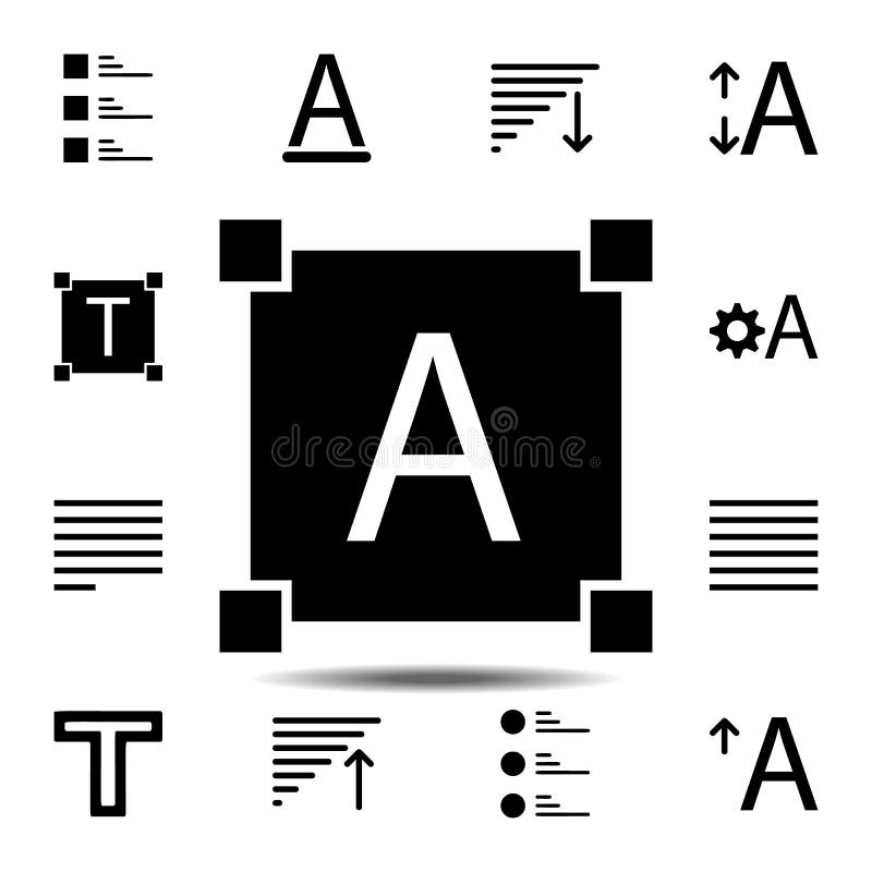 Select Text Icon. Simple Glyph, Flat Vector of Text Editor Set Icons ...