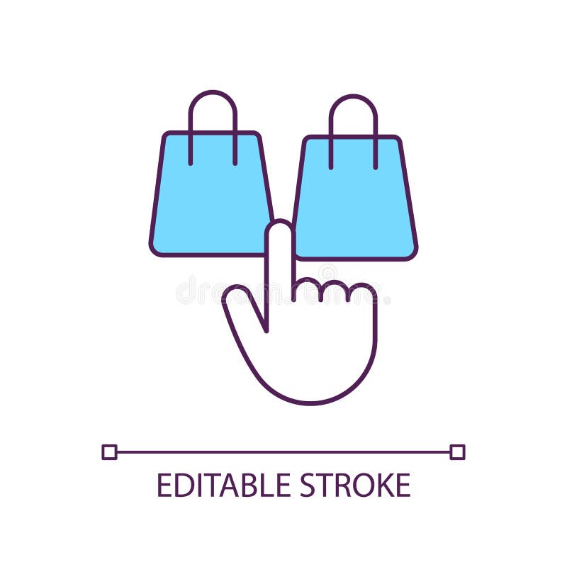 Select between Two Products RGB Color Icon Stock Vector - Illustration ...