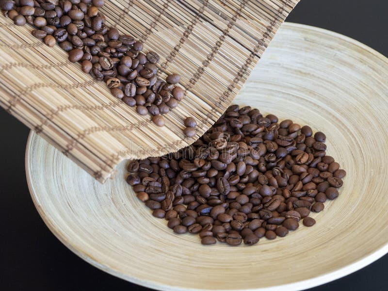 Selected Arabica Beans into a Wooden Plate Stock Photo - Image of ...