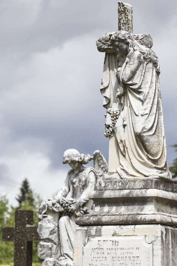 Selected cemetery statues stock image. Image of place - 67324005