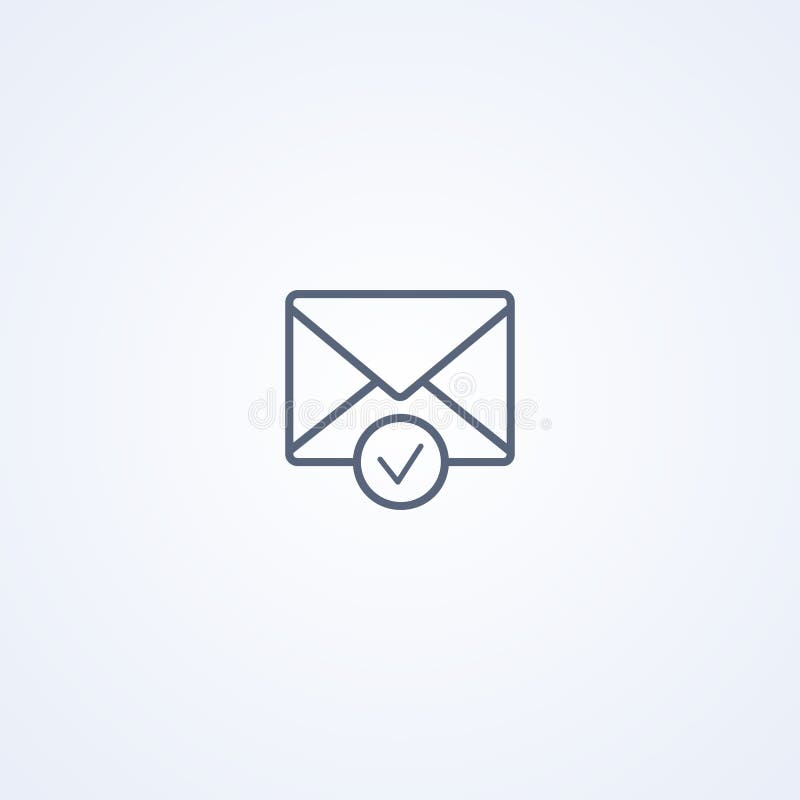 Selected Email, Vector Best Gray Line Icon Stock Vector - Illustration ...