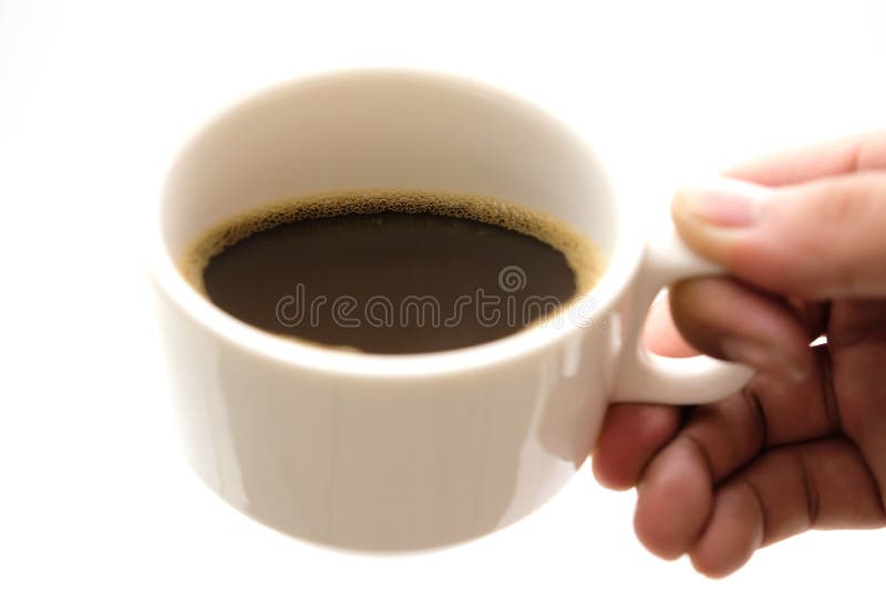 Selected Focus Coffee Cup Holding by Man Hand Stock Image - Image of ...