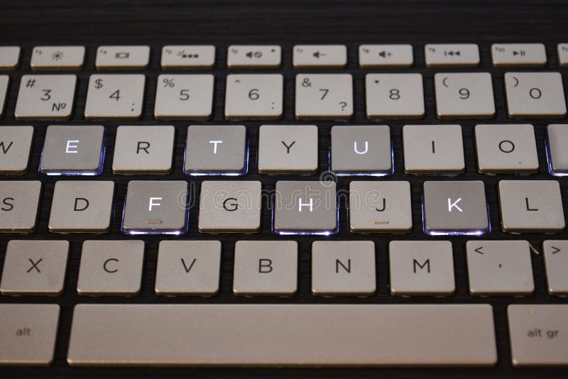 Selected Letters. Keyboard for Notebook. Stock Image - Image of hacker ...
