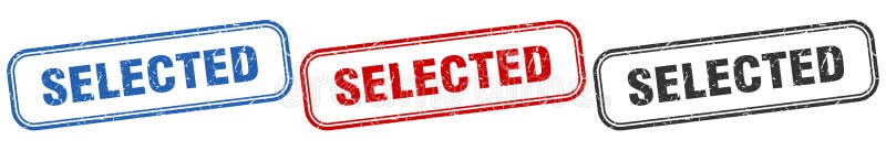 Selected Square Isolated Sign Set. Selected Stamp Stock Vector ...