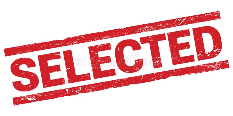 SELECTED Text on Red Rectangle Stamp Sign Stock Illustration ...