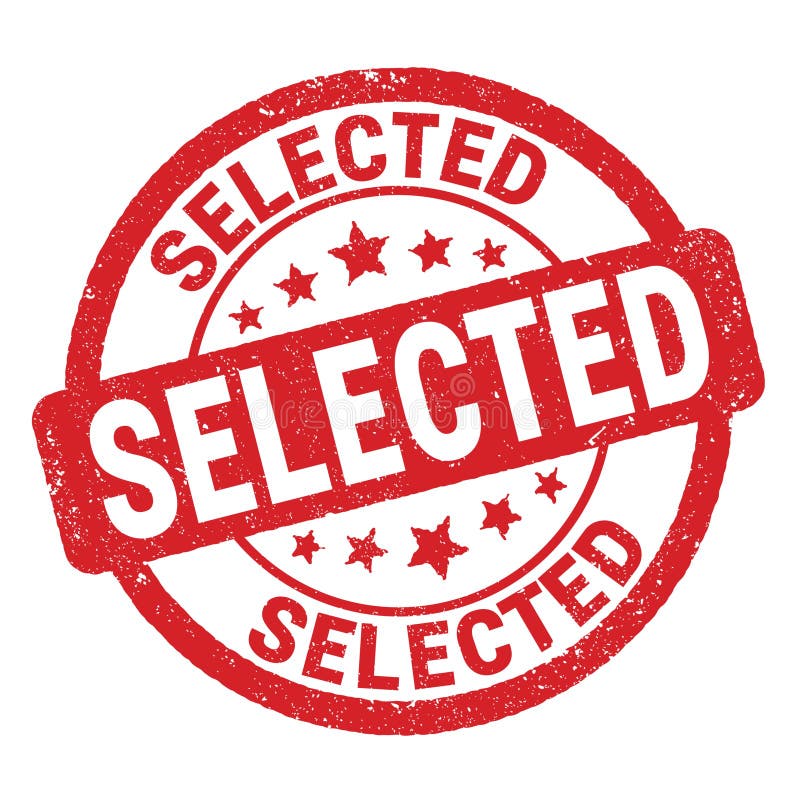 SELECTED Text Written on Red Round Stamp Sign Stock Illustration ...
