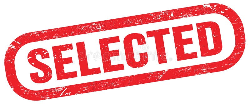 SELECTED, Text Written on Red Stamp Sign Stock Illustration ...