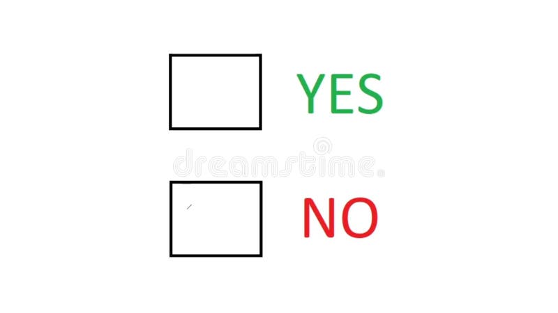 Selecting Yes. Check Mark Empty Box To Indicate Agree. Yes or No Choice ...