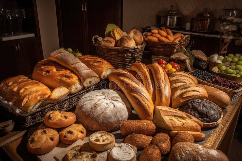 Selection of Artisan Breads, with Different Shapes and Flavors for ...