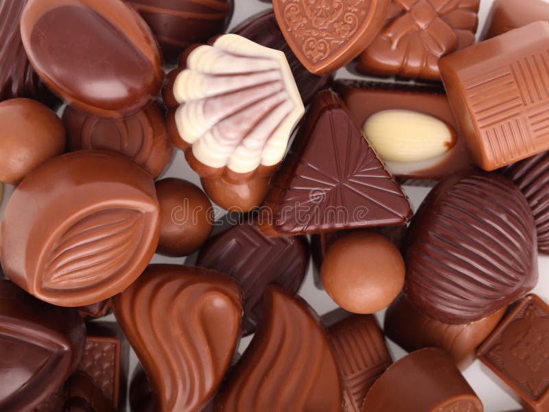 Selection of Assorted Chocolate Sweets Stock Image - Image of flat ...