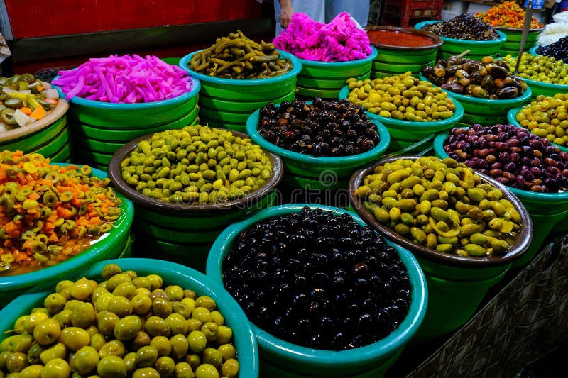 Selection of Assorted Olives, Featuring a Colorful Array of Green ...