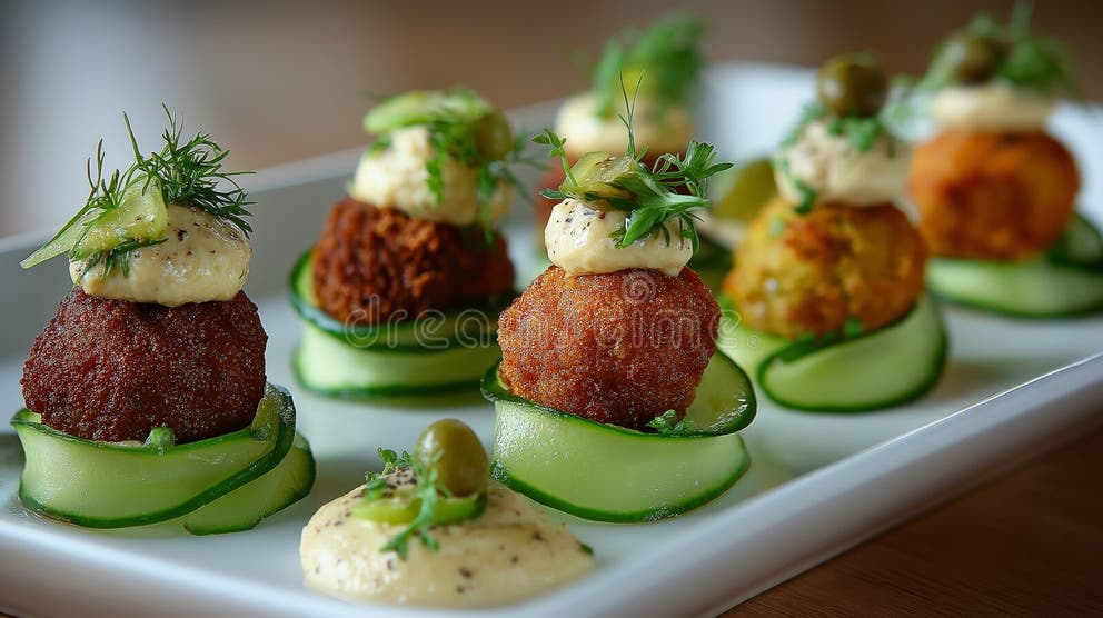 A Selection of Bite-sized Appetizers Arranged on a Platter, Showcasing ...