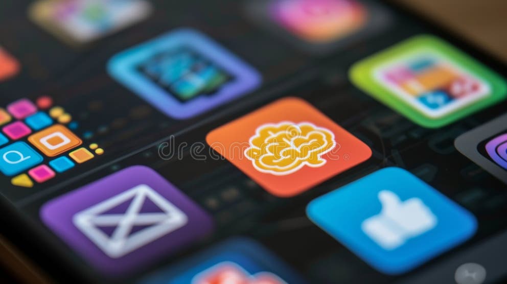 A Selection of Brain Training Apps on a Phone Screen Including Games ...