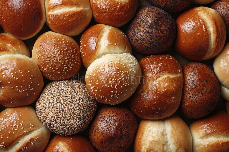 A Selection of Buns Creates a Warm, Inviting Background Stock ...