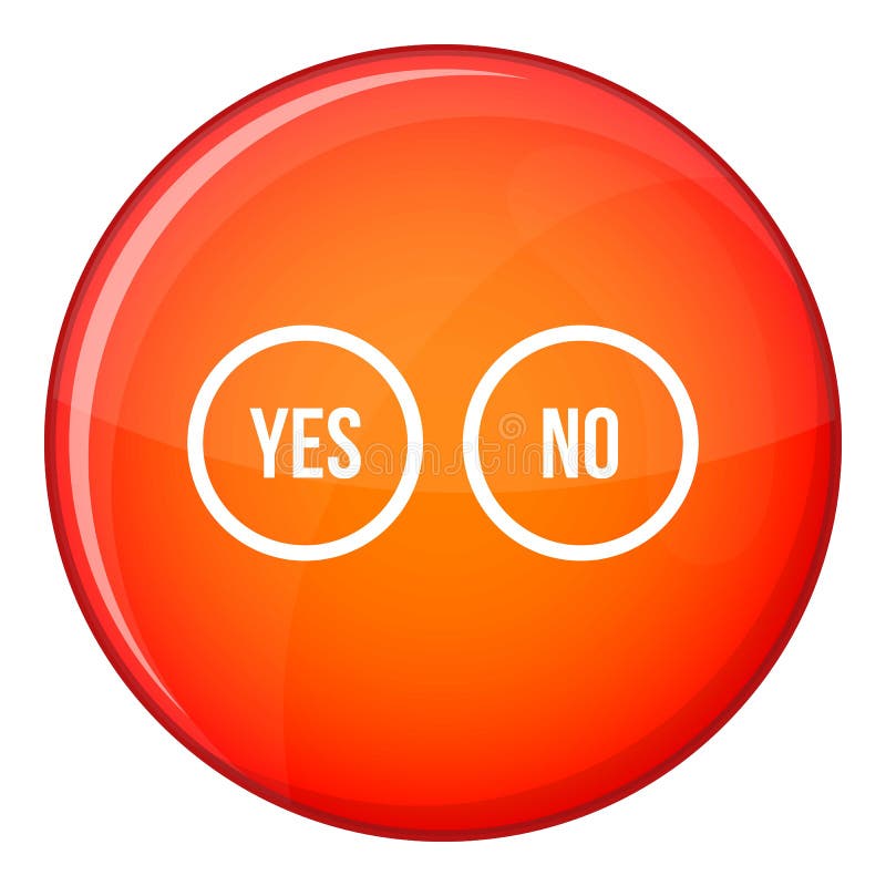 Selection Buttons Yes and No Icon, Flat Style Stock Vector ...