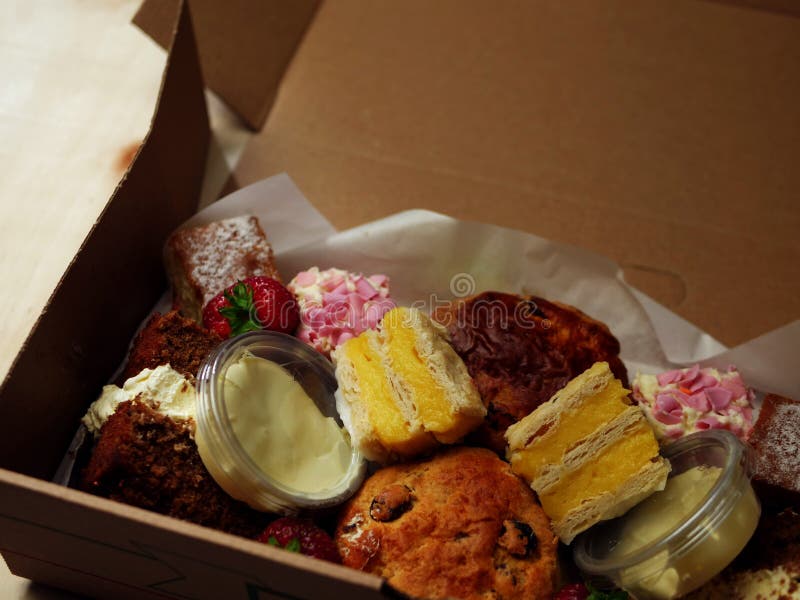Selection of Cakes and Sweets Close Up Stock Image - Image of ...